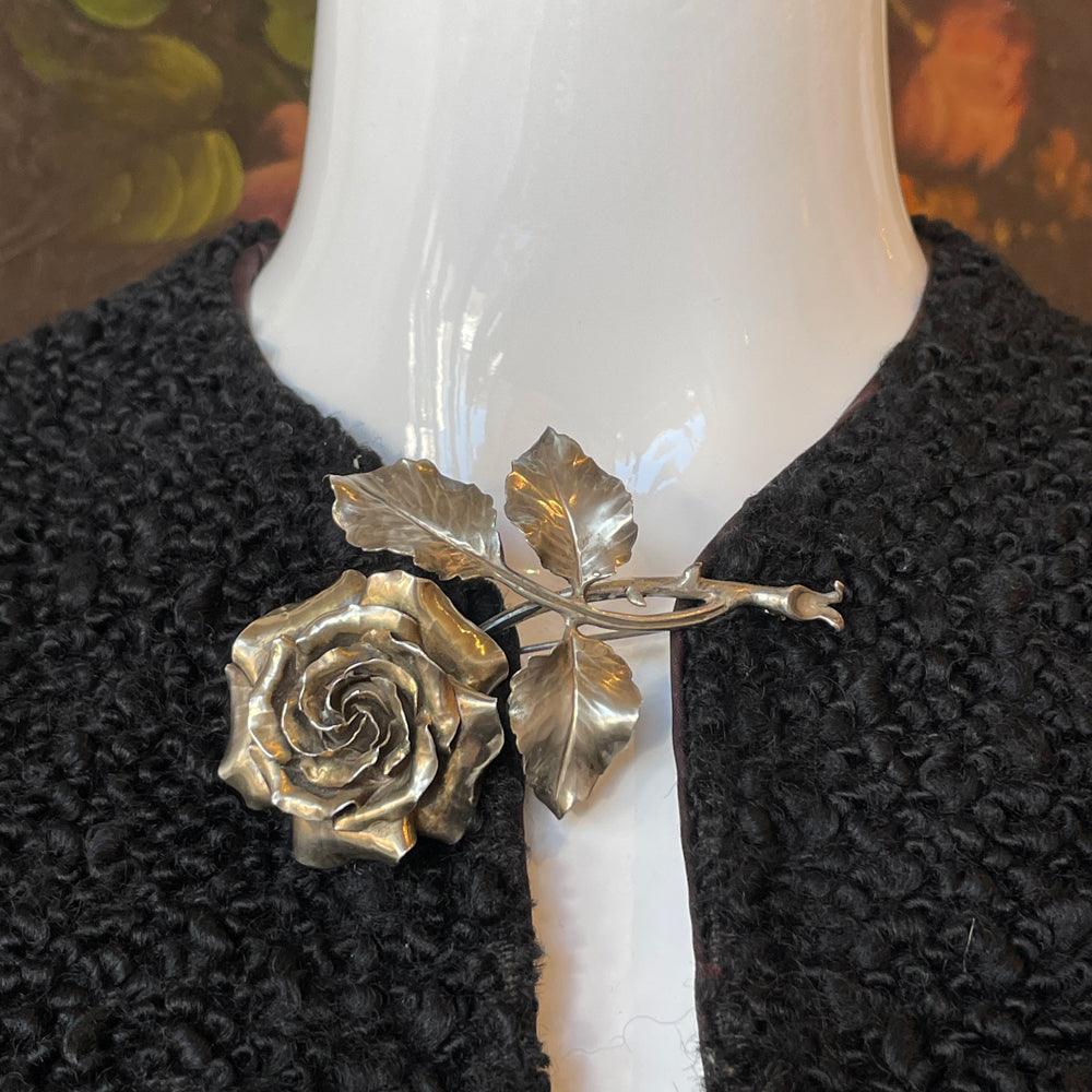 Vintage Sterling Silver Rose Brooch – Ige Design